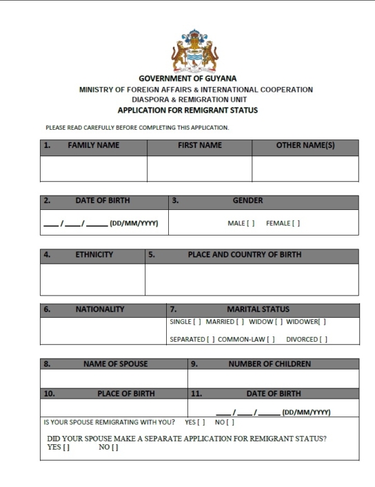 Re-migration – Embassy of the Co-operative Republic of Guyana in Kuwait
